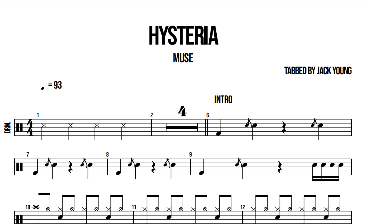 Hysteria - Muse – Jack Young Drums Teacher 🥁