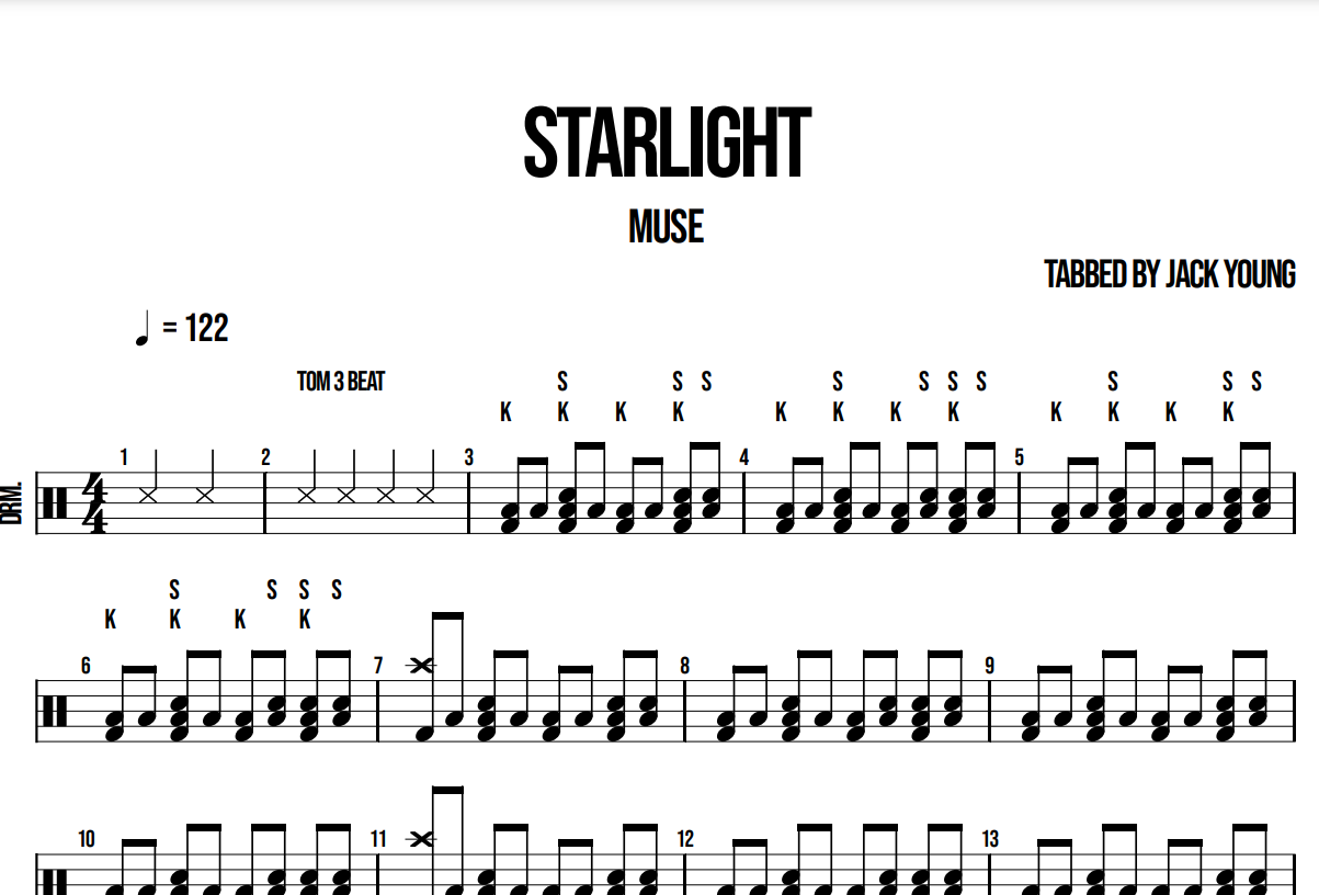 Starlight - Muse – Jack Young Drums Teacher 🥁