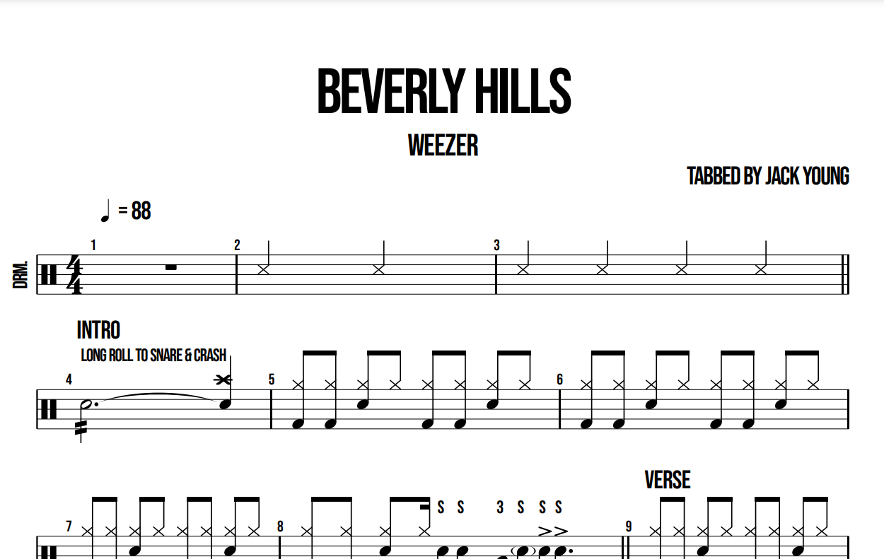 Beverly Hills - Weezer – Jack Young Drums Teacher 🥁