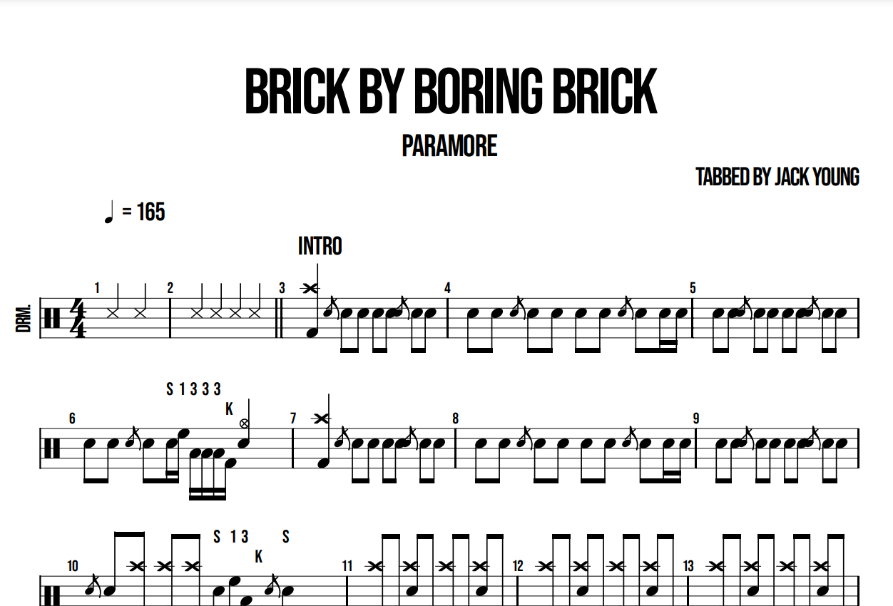 Brick By Boring Brick - Paramore – Jack Young Drums Teacher 🥁