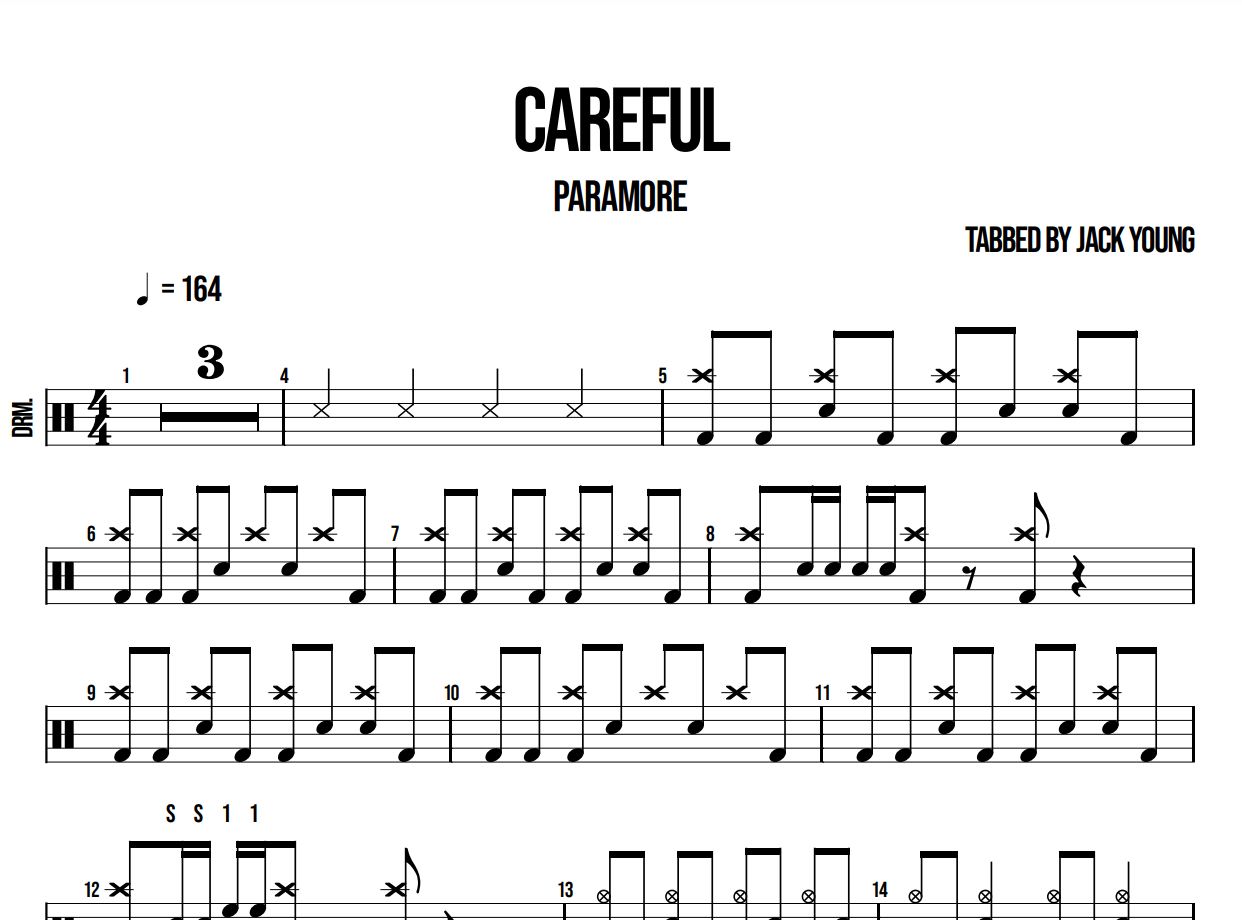 Careful - Paramore – Jack Young Drums Teacher 🥁