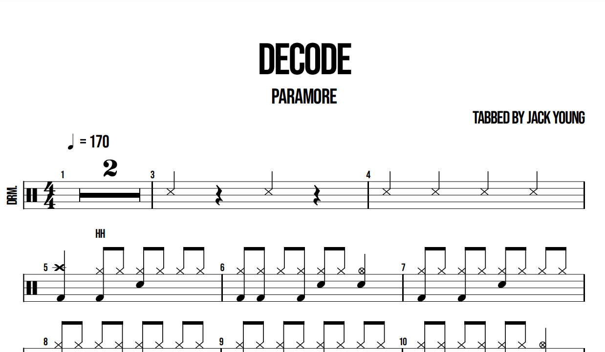 Decode - Paramore – Jack Young Drums Teacher 🥁
