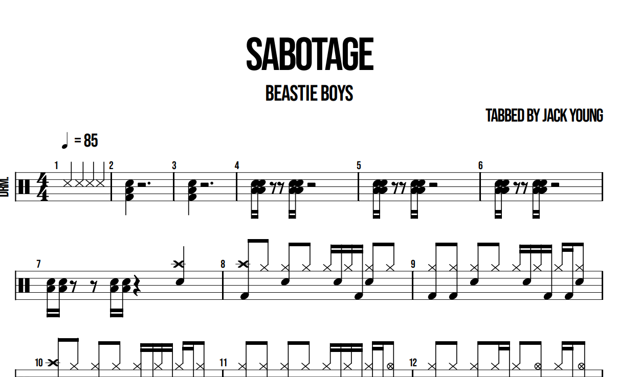 Sabotage - Beastie Boys – Jack Young Drums Teacher 🥁
